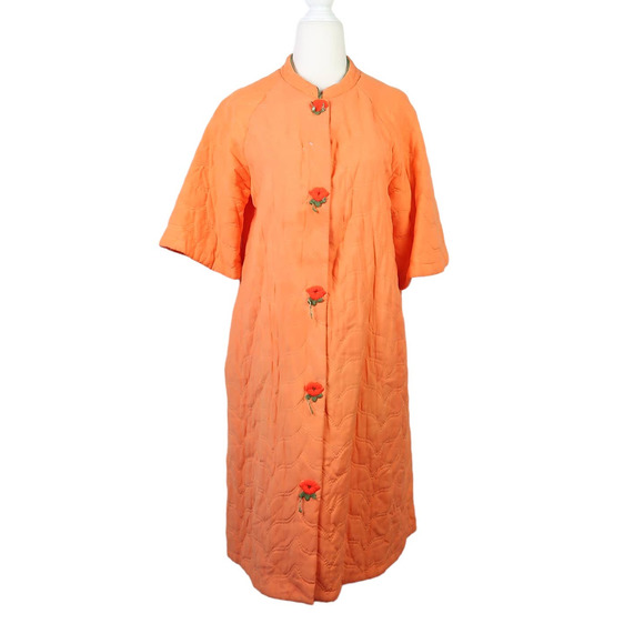 Vintage | Intimates & Sleepwear | Vintage 6s Orange Quilted Short ...
